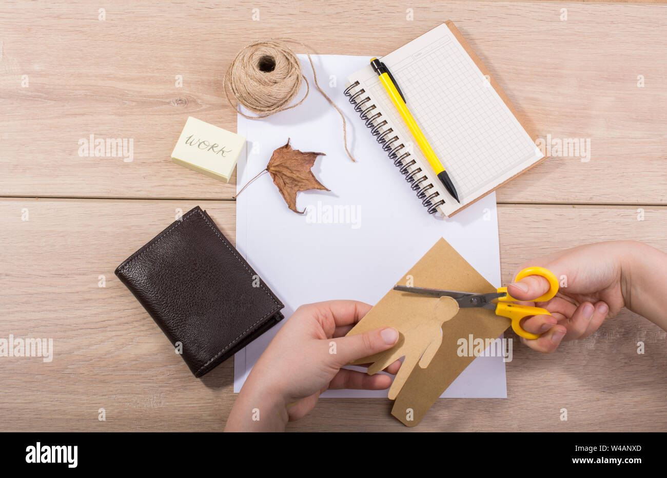 Materials and tools for hand work of art on a desk Stock Photo - Alamy