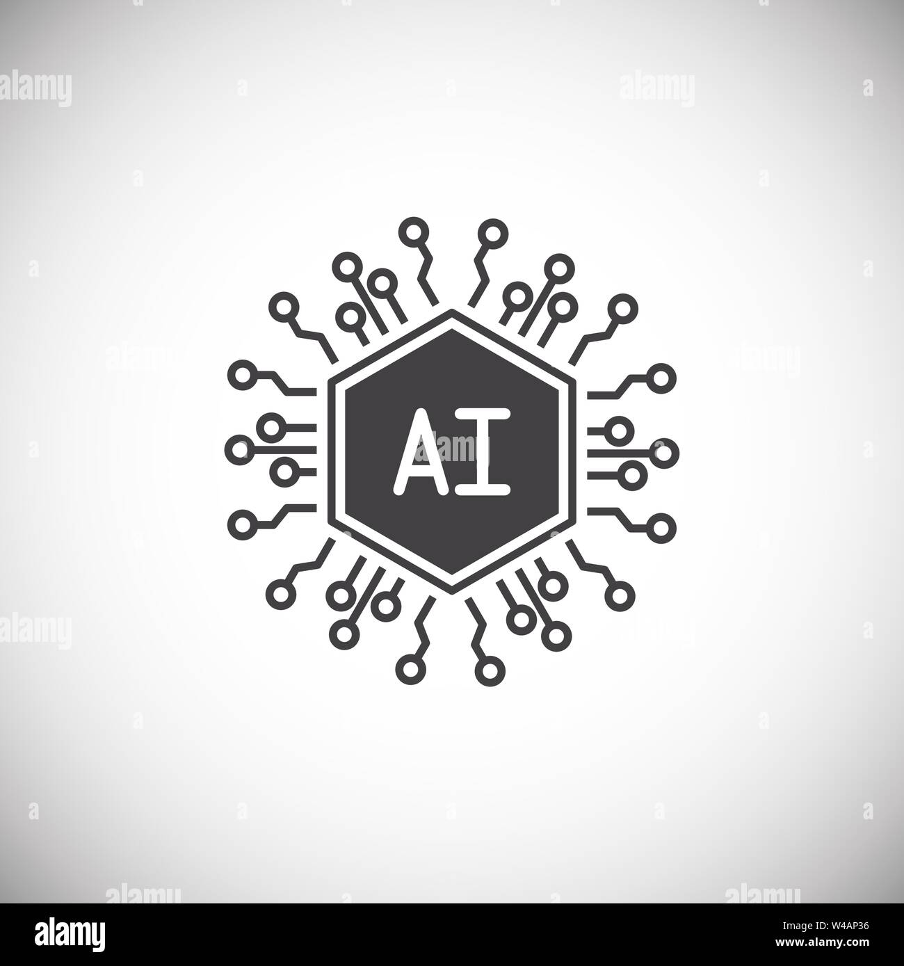 Artificial Intelligence Ai related icon on background for graphic and ...