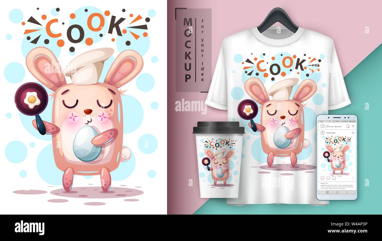 Cook rabbit - mockup for your idea Stock Vector Image & Art - Alamy