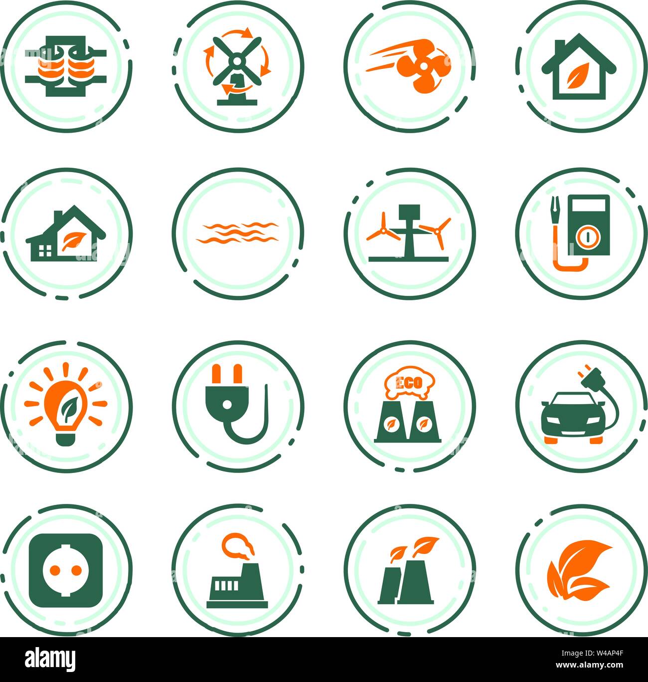 Alternative energy color vector icons for user interface design Stock ...
