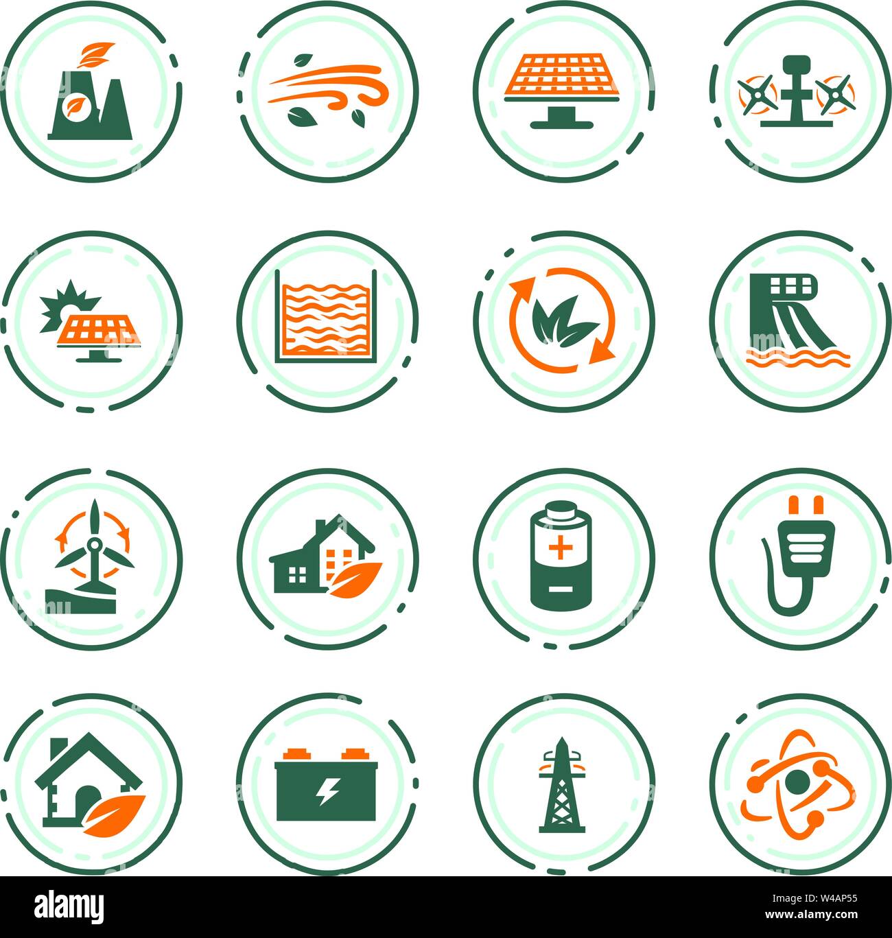 Alternative energy color vector icons for user interface design Stock ...