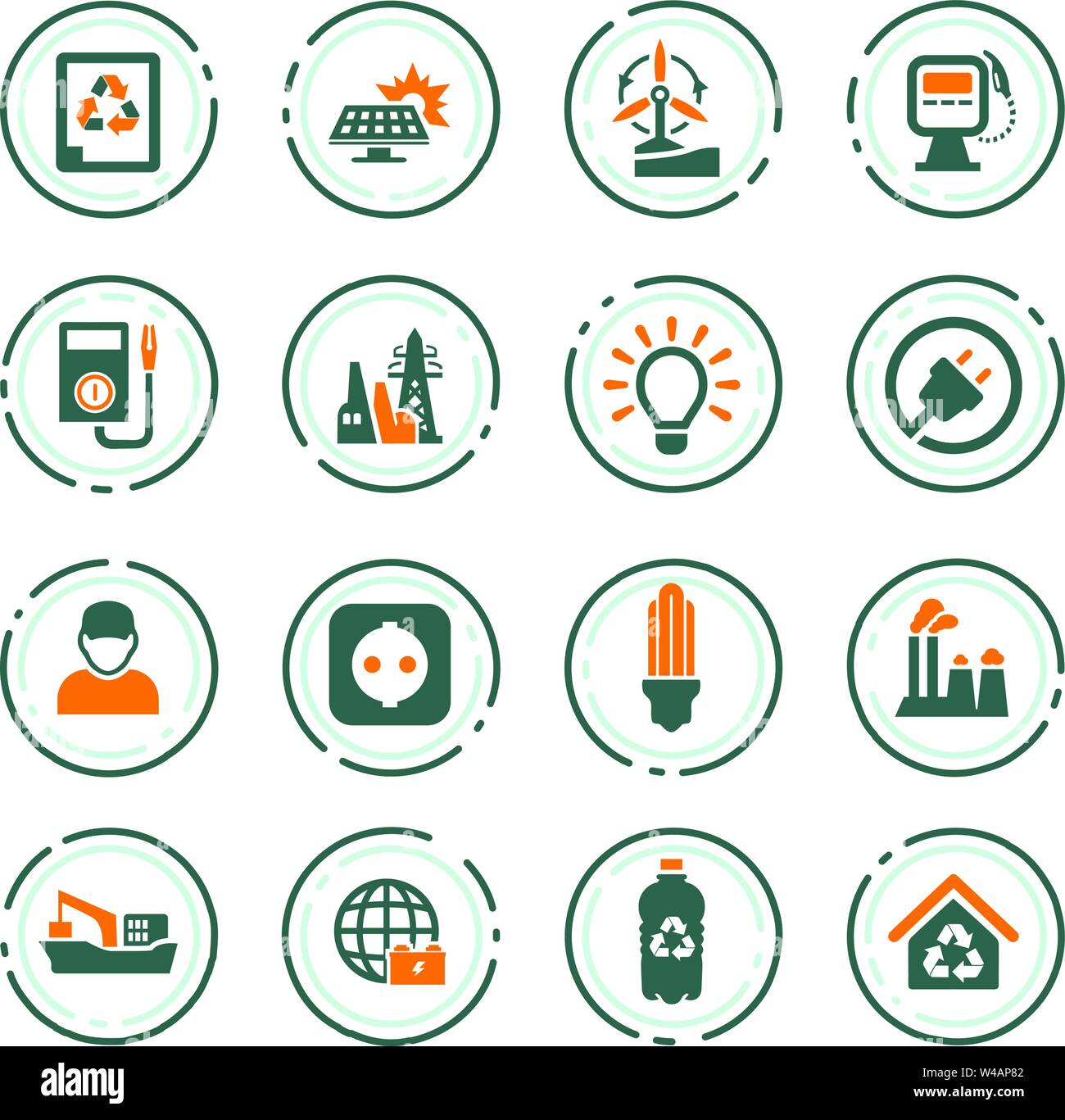 Alternative energy icons set for web sites and user interface Stock ...