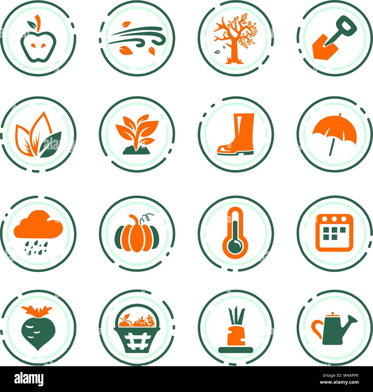 Autumn color vector icons for user interface design Stock Vector Image ...