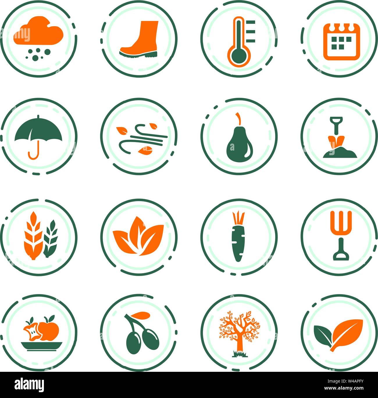 Autumn color vector icons for user interface design Stock Vector Image ...