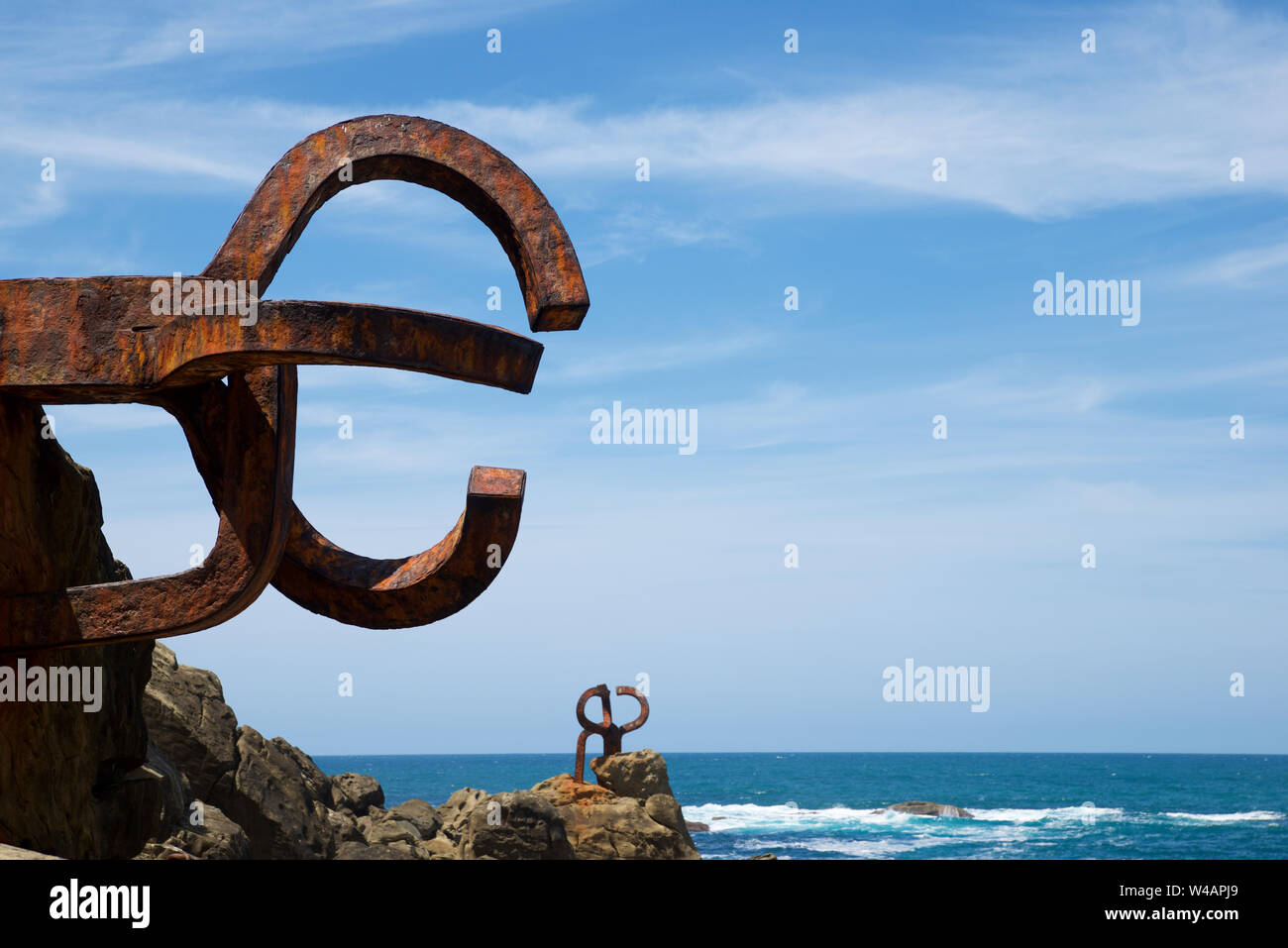 San Sebastian, Spain - June 8, 2019: Peine del Viento sculpture (Comb ...