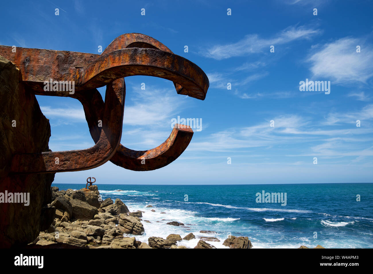 San Sebastian, Spain - June 8, 2019: Peine del Viento sculpture (Comb ...