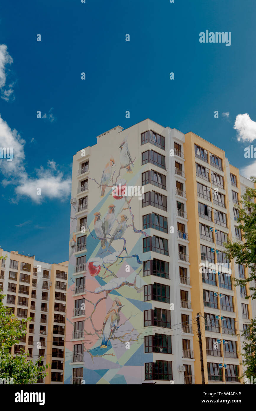Modern building under construction detail, concrete frame, window ...