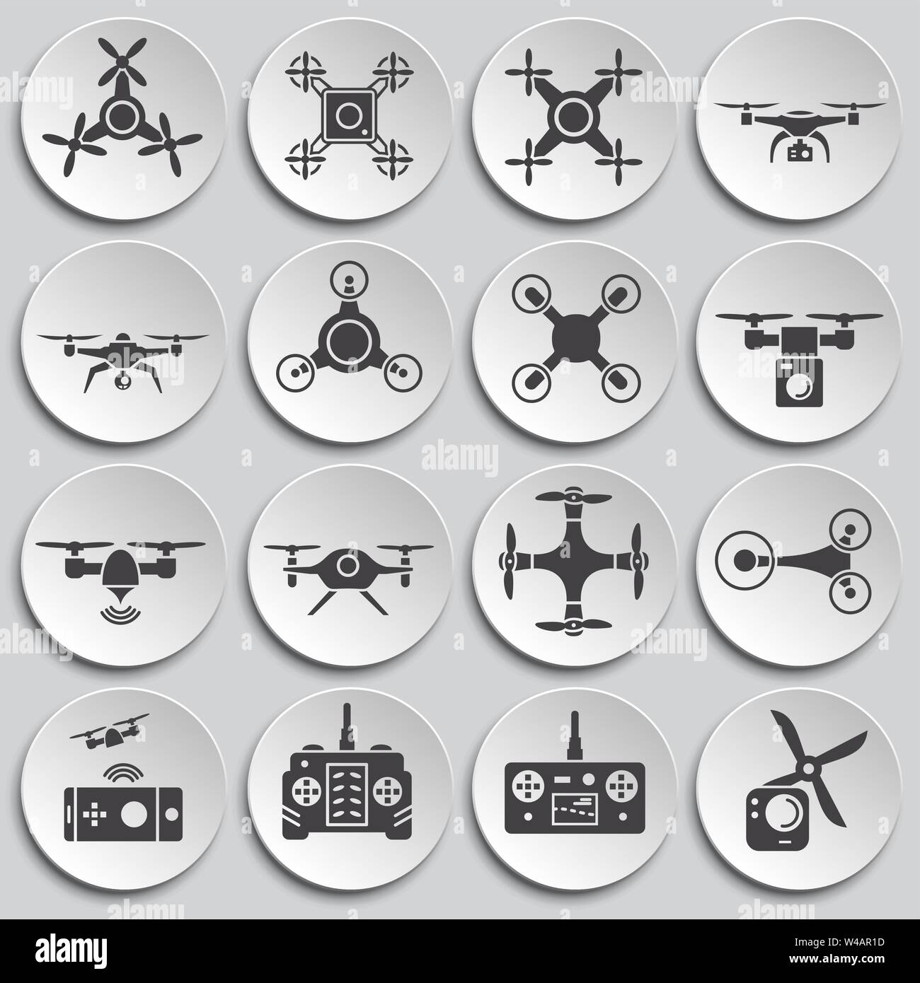Drone related icons set on background for graphic and web design ...