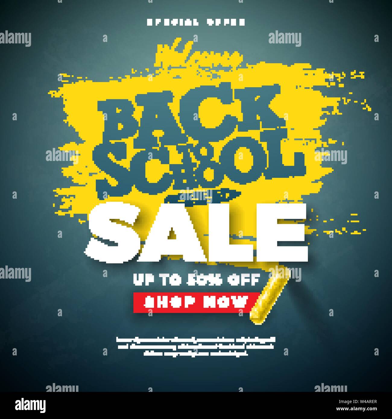 Back to School Sale Design with Typography Letter and Chalk on ...