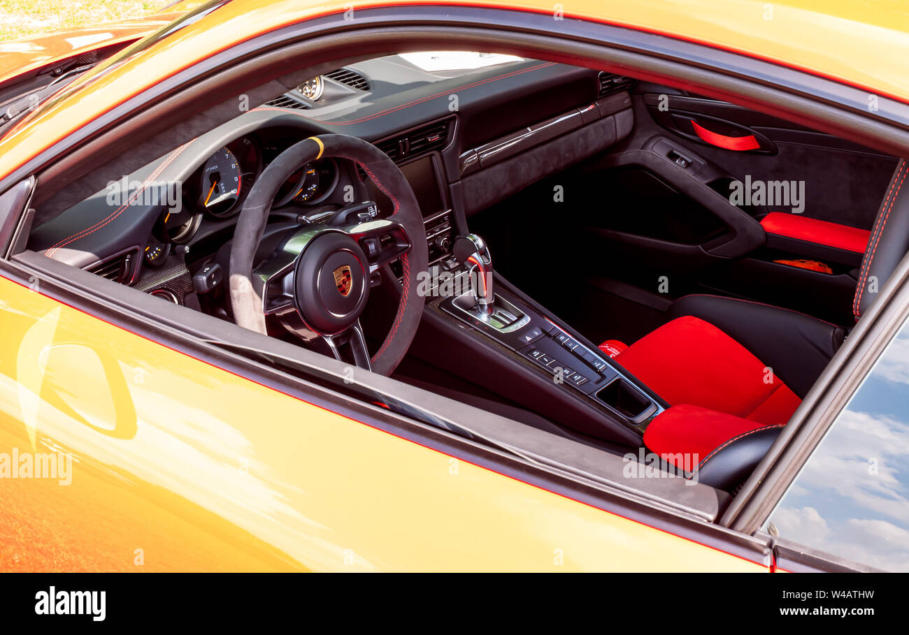 The interior of a 2016 Porsche GT3 RS at the Pittsburgh Gran Prix ...
