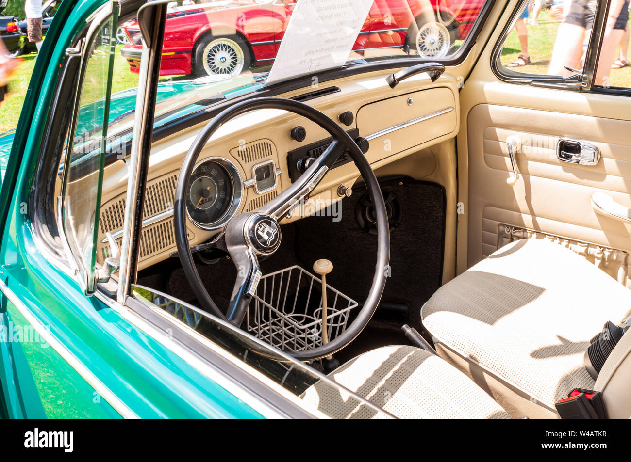 Interior of a 1967 VW Beetle on display at the Pittsburgh Gran Prix ...