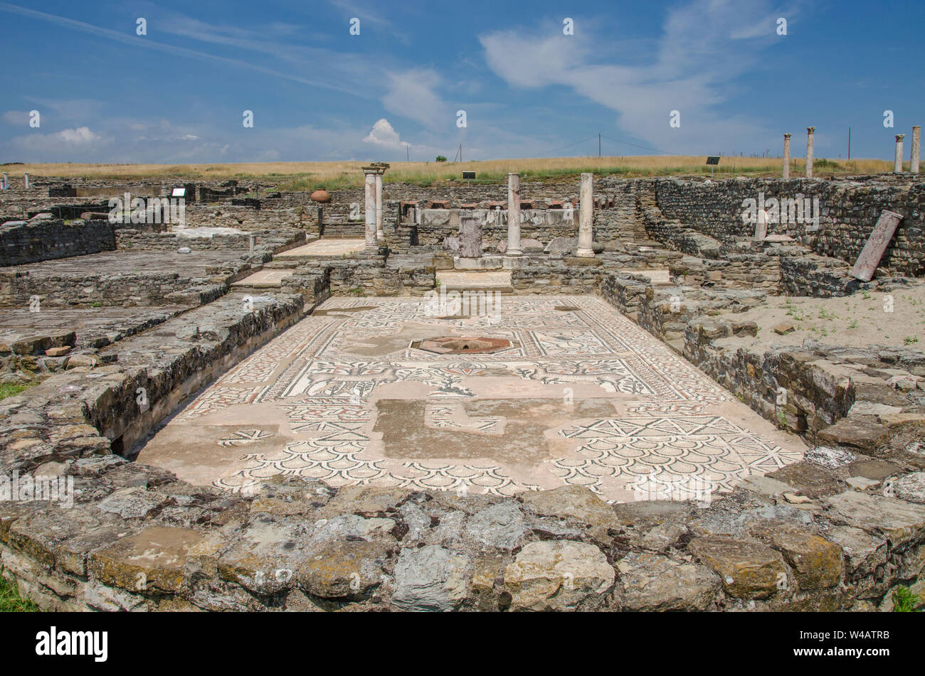 Basilica, Mosaic - Stobi - Archaeological site in Macedonia Stock Photo ...