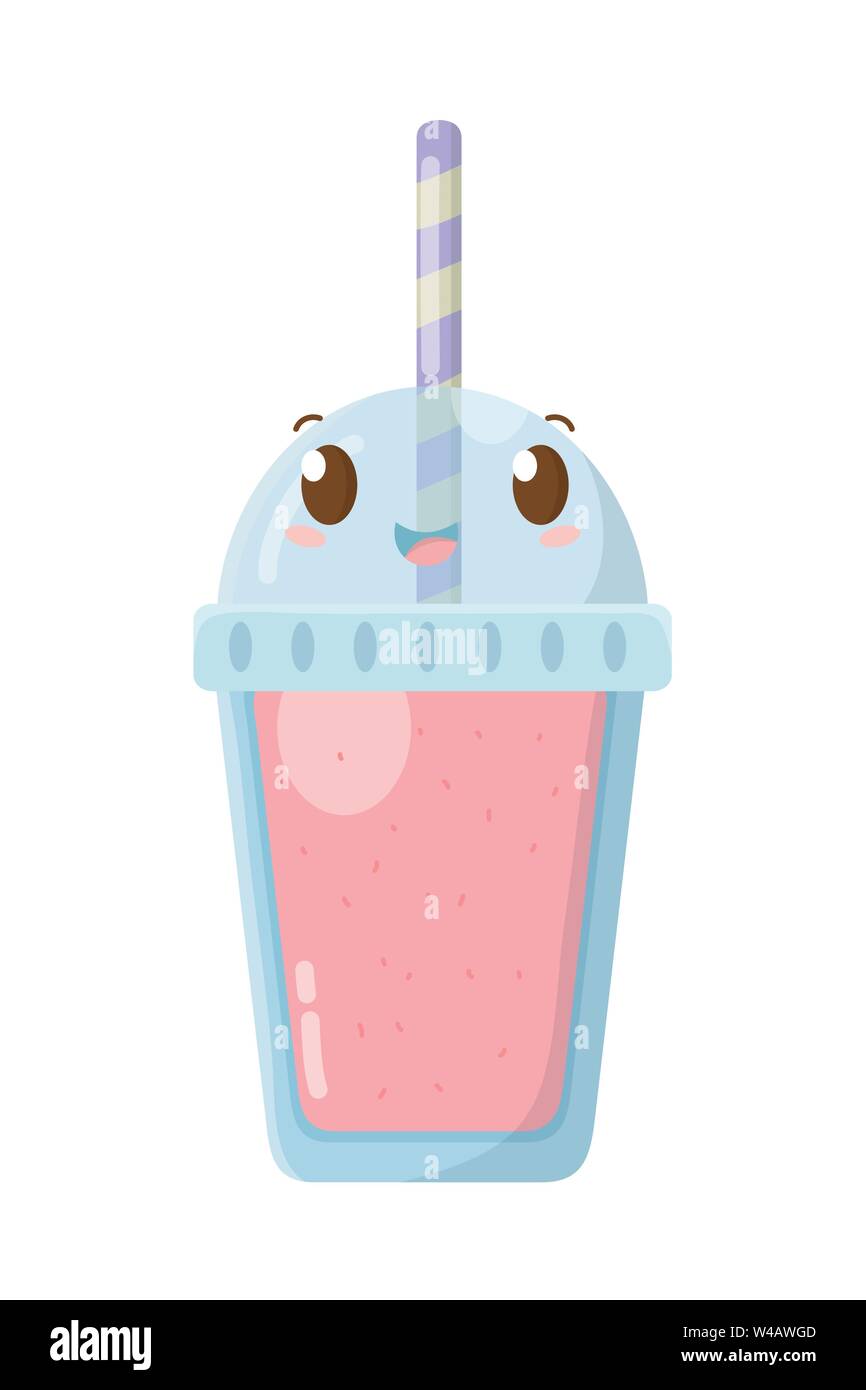 delicious tasty sweet milkshake cartoon vector illustration graphic ...