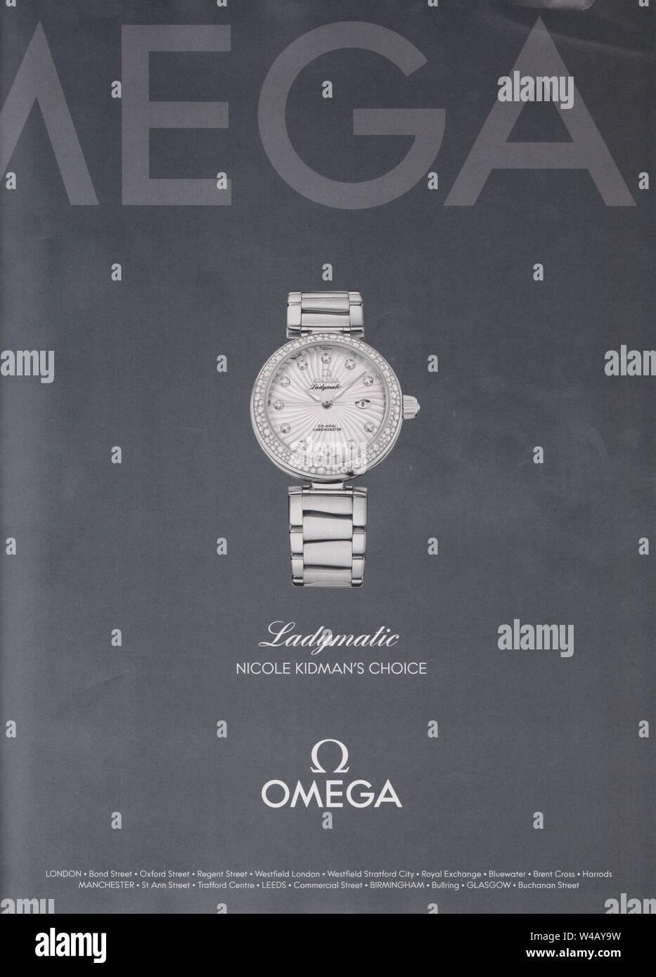 poster advertising OMEGA watch with Nicole Kidman in paper magazine ...
