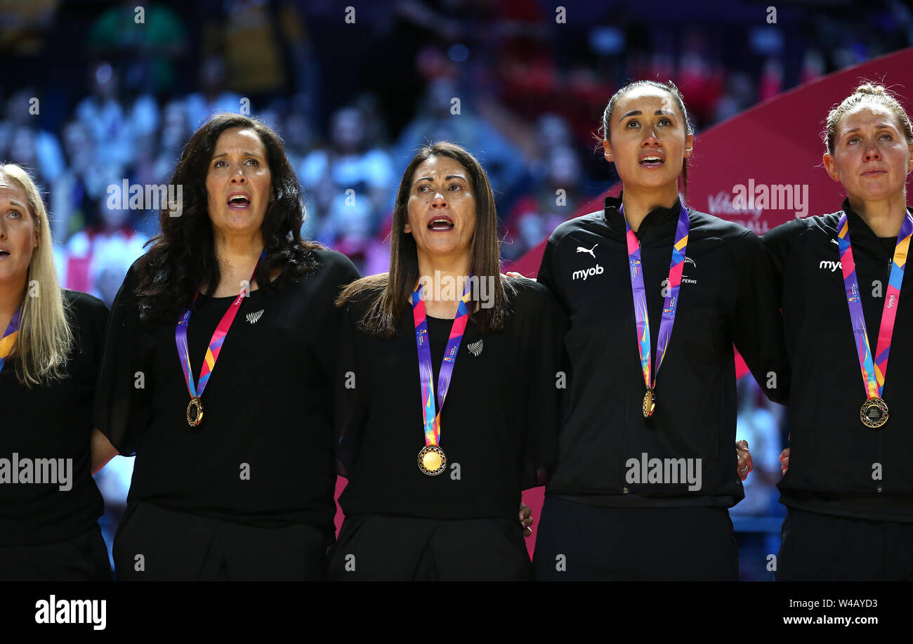 New Zealand coach Noeline Taurua with a gold medals after winning the ...