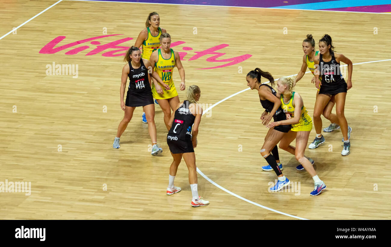 Players in action during the final between Australia and New Zealand ...