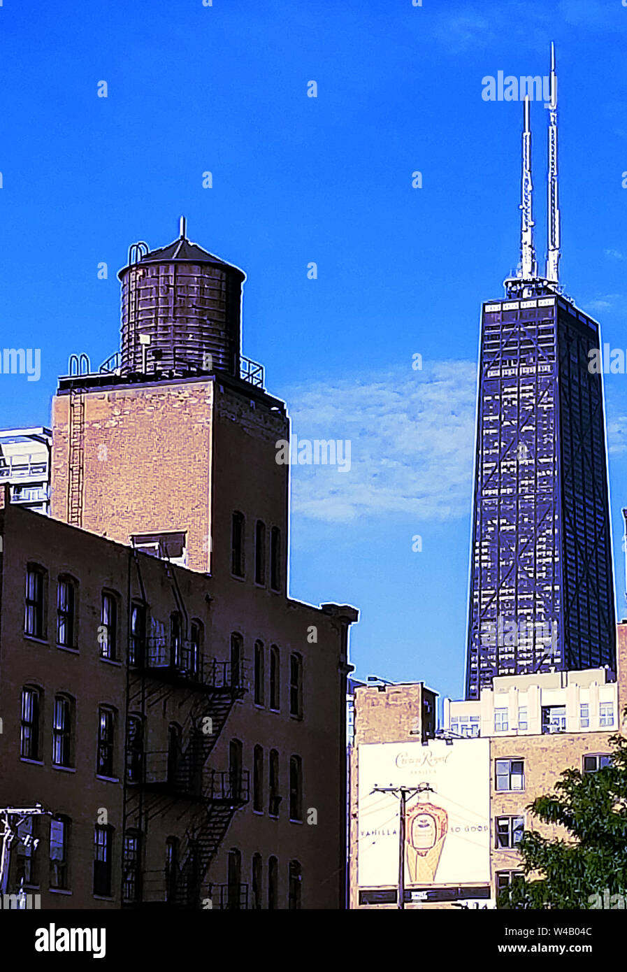 Water tank and skyscraper Stock Photo - Alamy