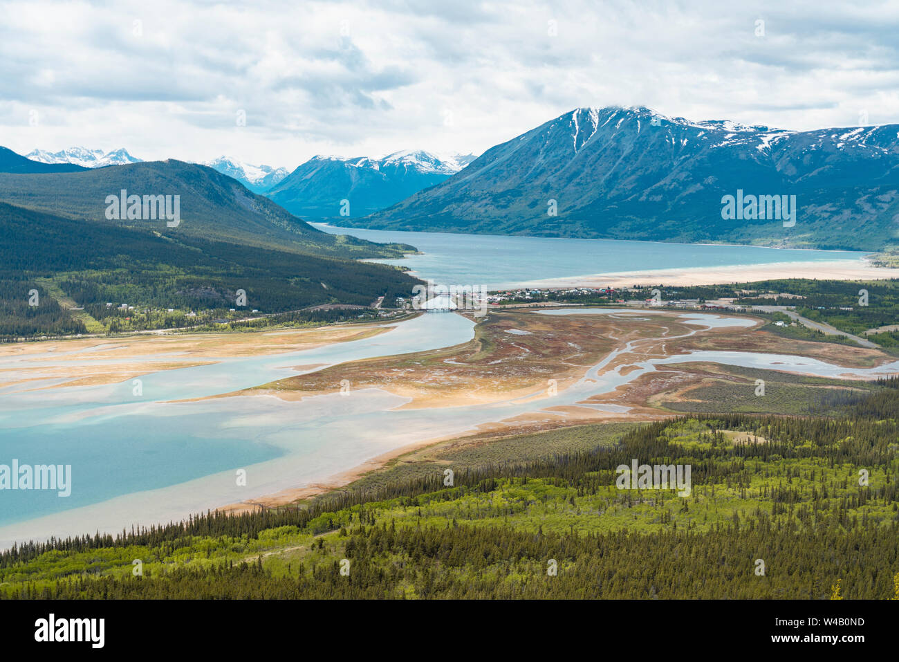 Carcross Yukon From Nares Mountain Stock Photo - Alamy