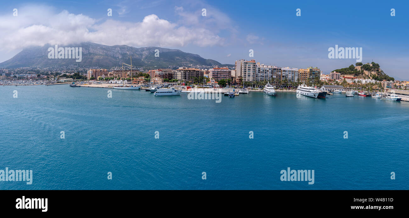 Denia skyline panoramic in Alicante of Spain Stock Photo - Alamy