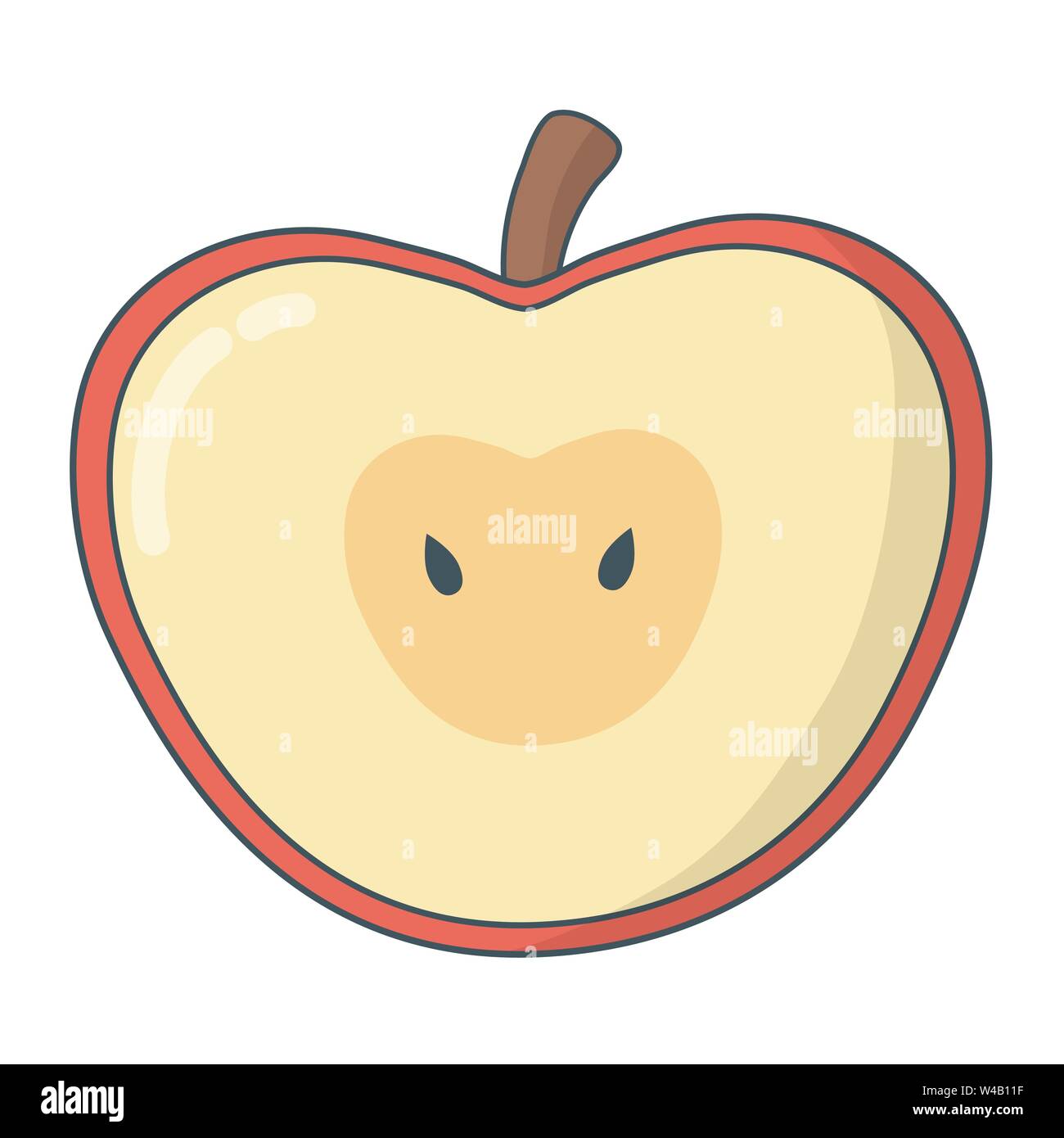 delicious tasty fruit apple cartoon vector illustration graphic design ...