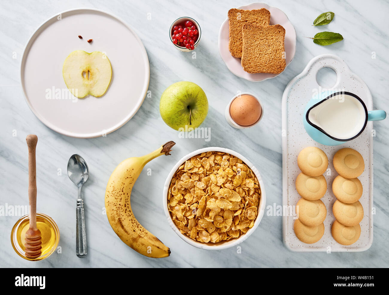 Family breakfast fruit cereal egg hi-res stock photography and images ...