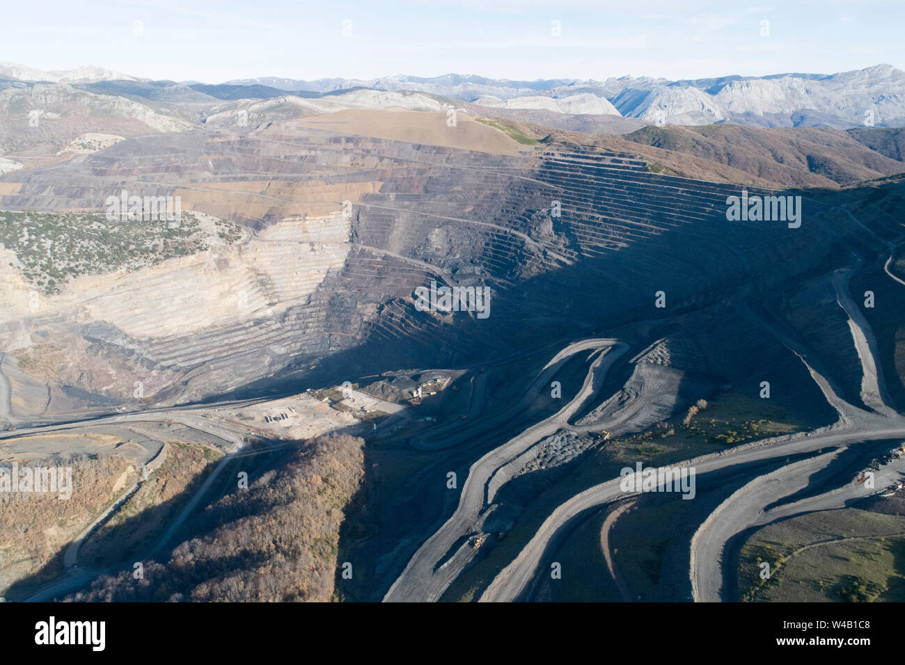 Open Pit Coal mine from aerial view Stock Photo - Alamy