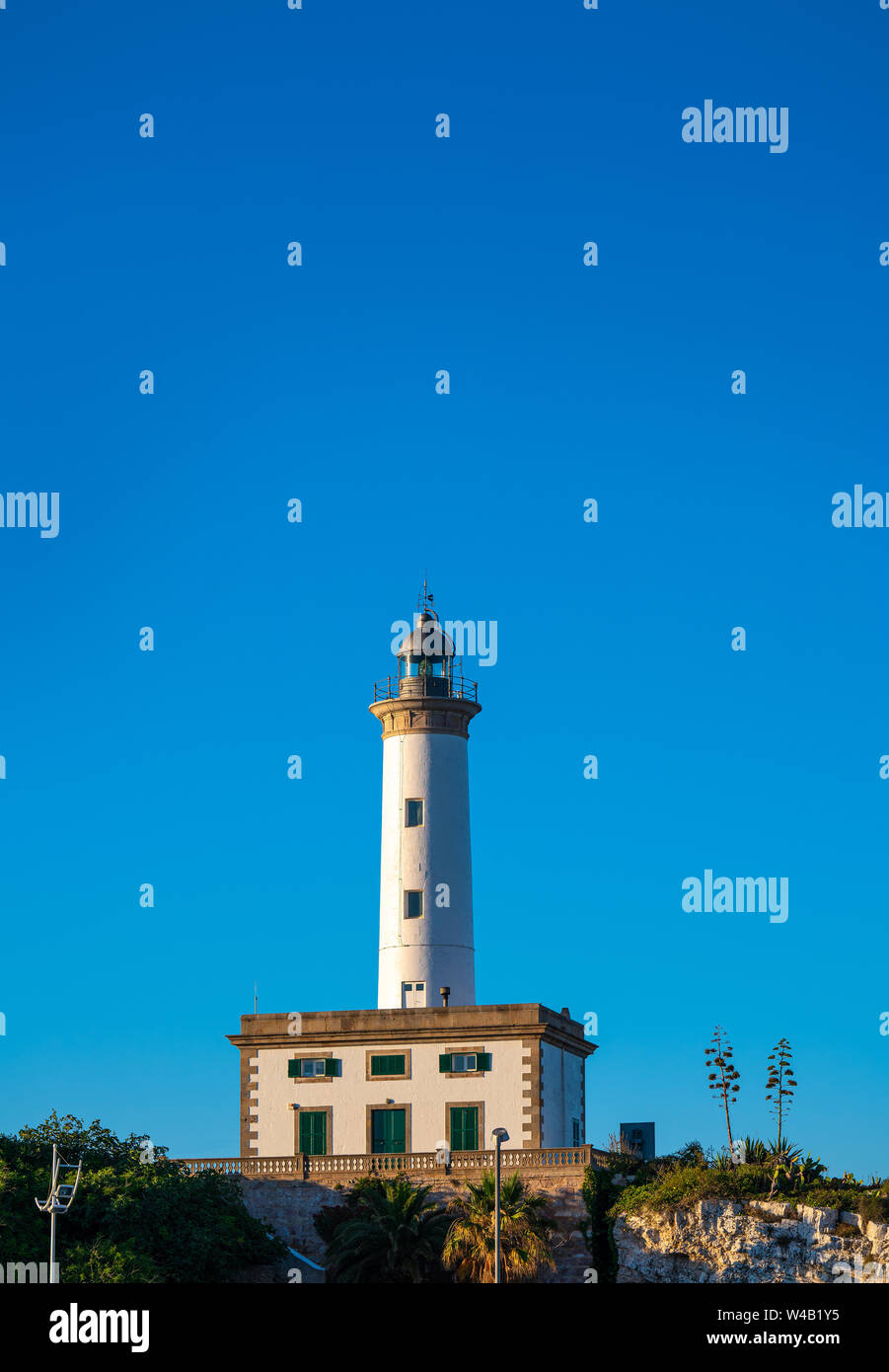 Ibiza Botafoc lighthouse in Eivissa port of Balearic Islands Stock ...