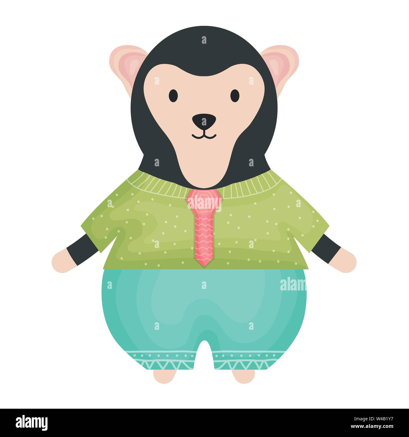 cute monkey childish character vector illustration design Stock Vector ...