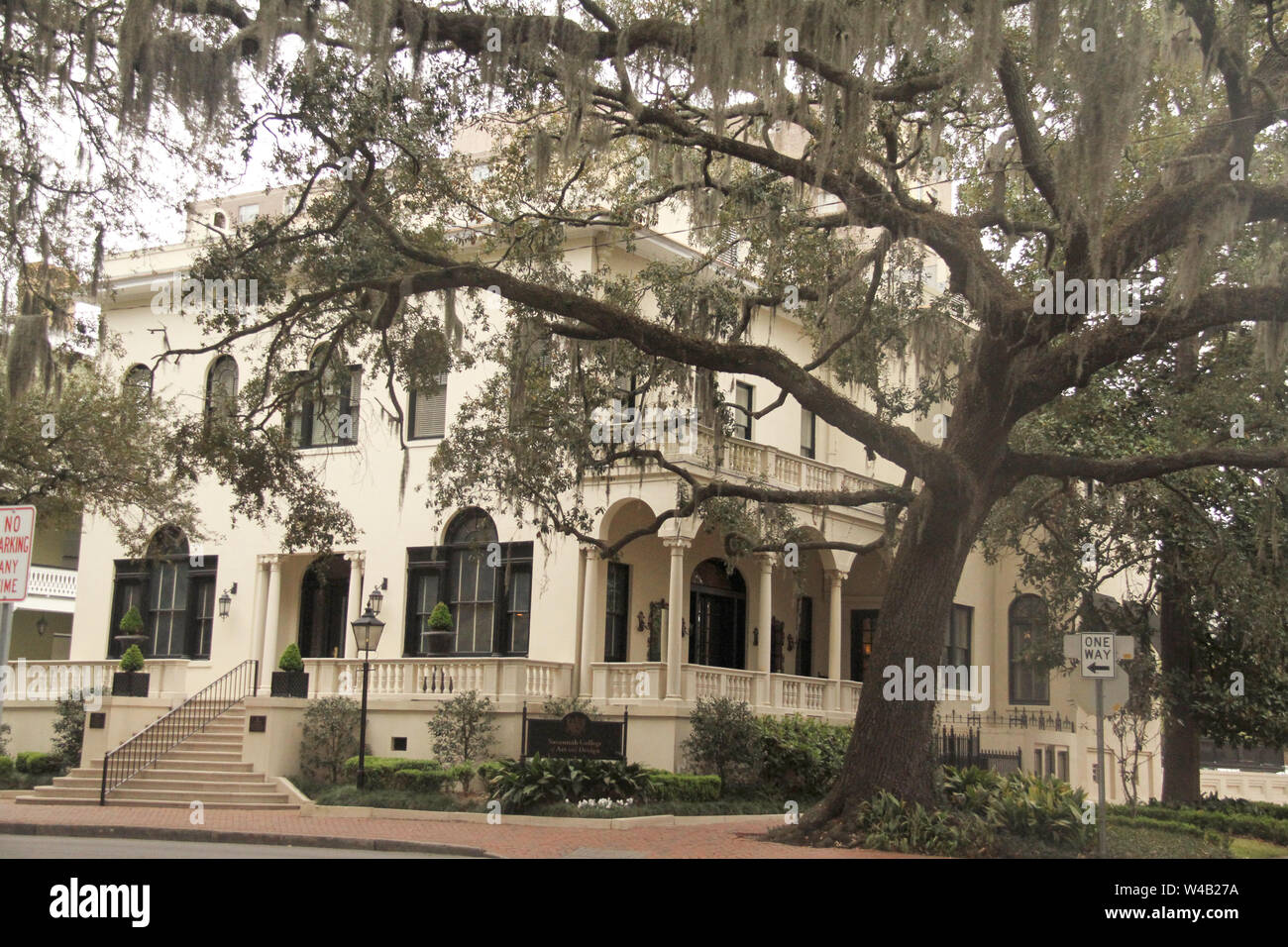 19th-century architecture in Savannah, GA, USA. Lai Wa Hall, now used ...