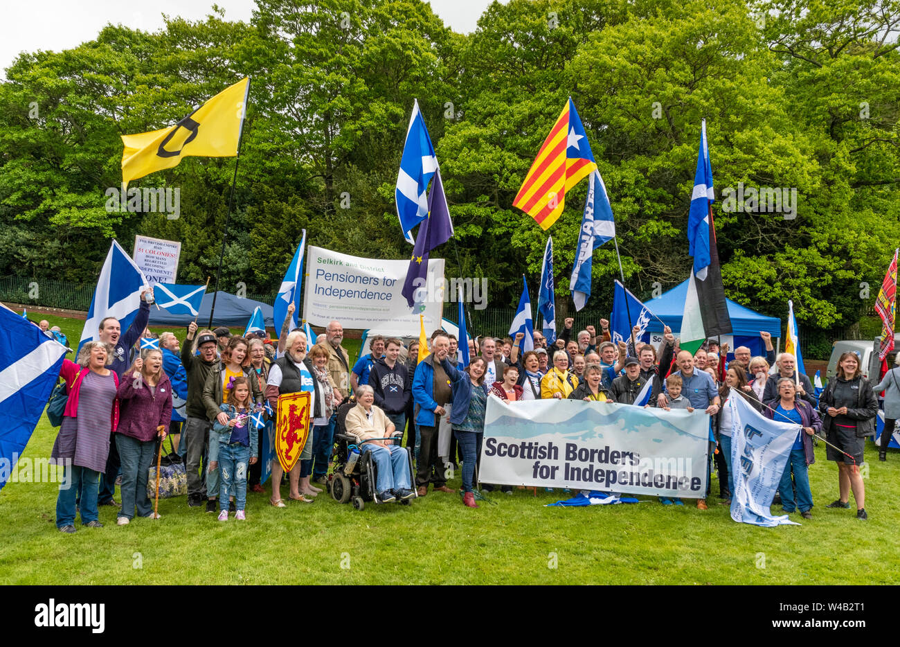 Galashiels, All Under One Banner independence march - 2019 Stock Photo ...