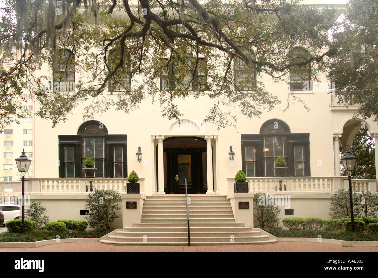 19th-century architecture in Savannah, GA, USA. Lai Wa Hall, now used ...