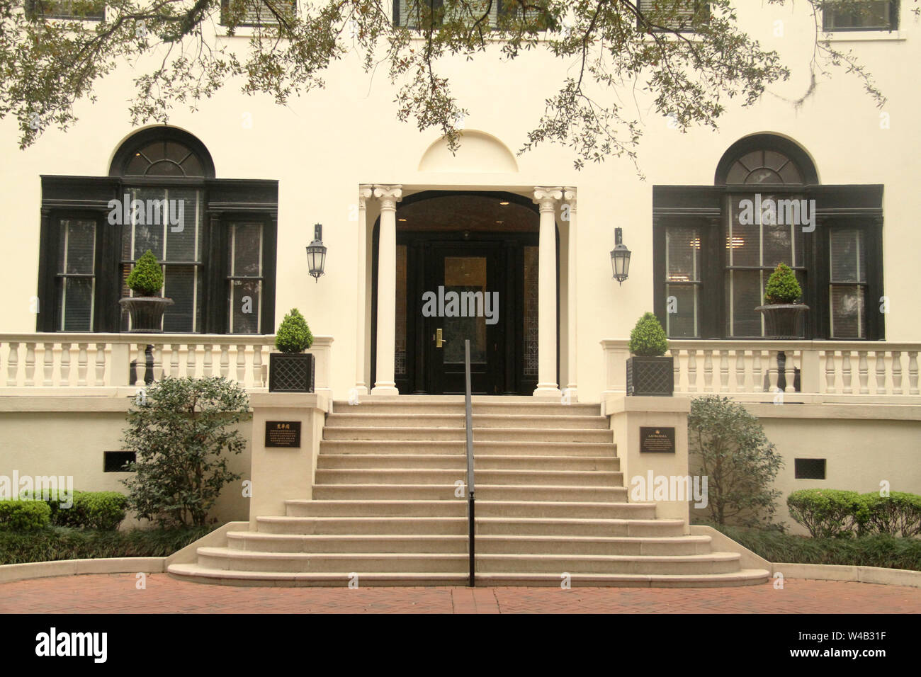19th-century architecture in Savannah, GA, USA. Lai Wa Hall, now used ...