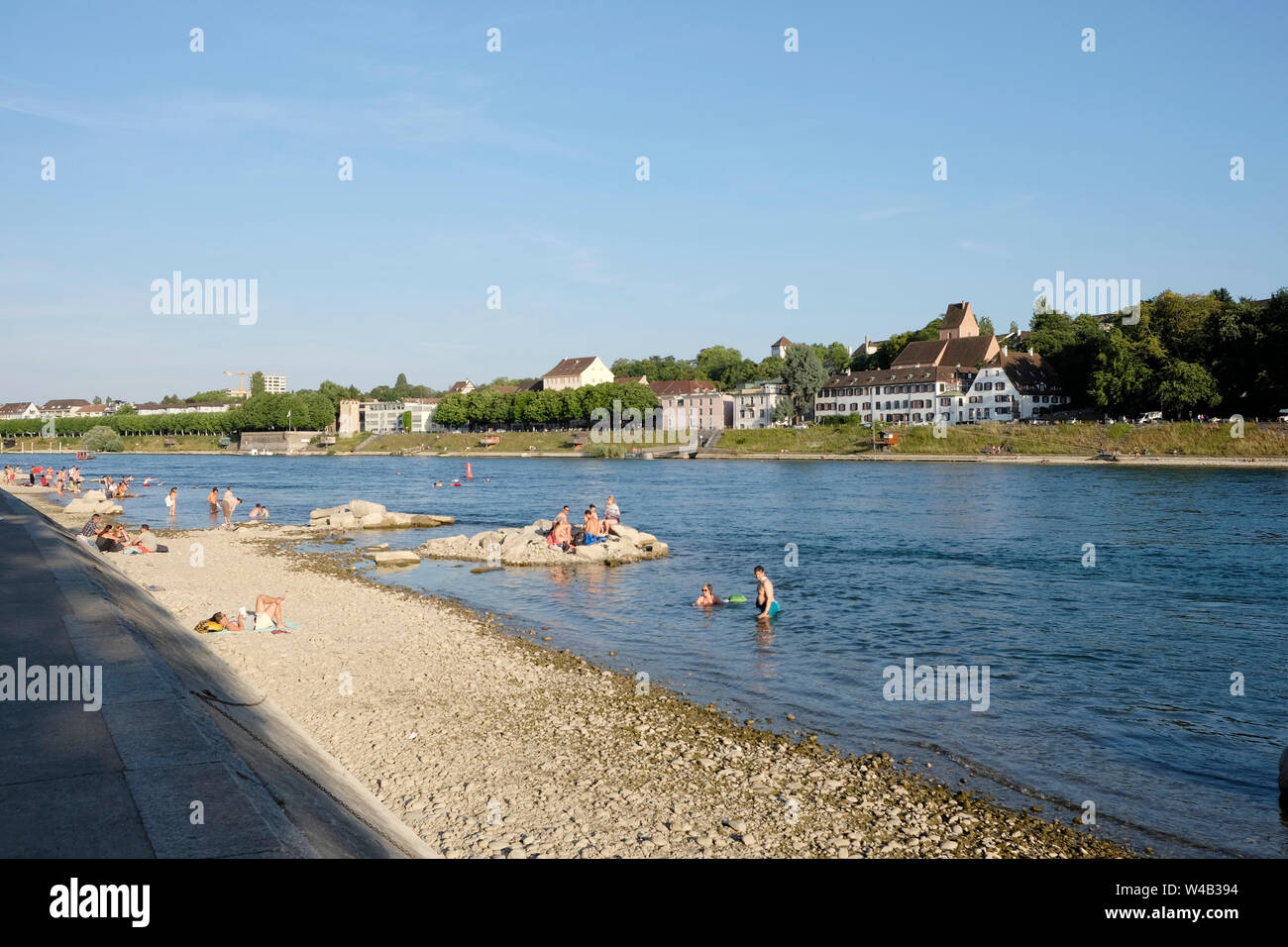 Swimming in the Rhine, Basel, Switzerland Stock Photo - Alamy