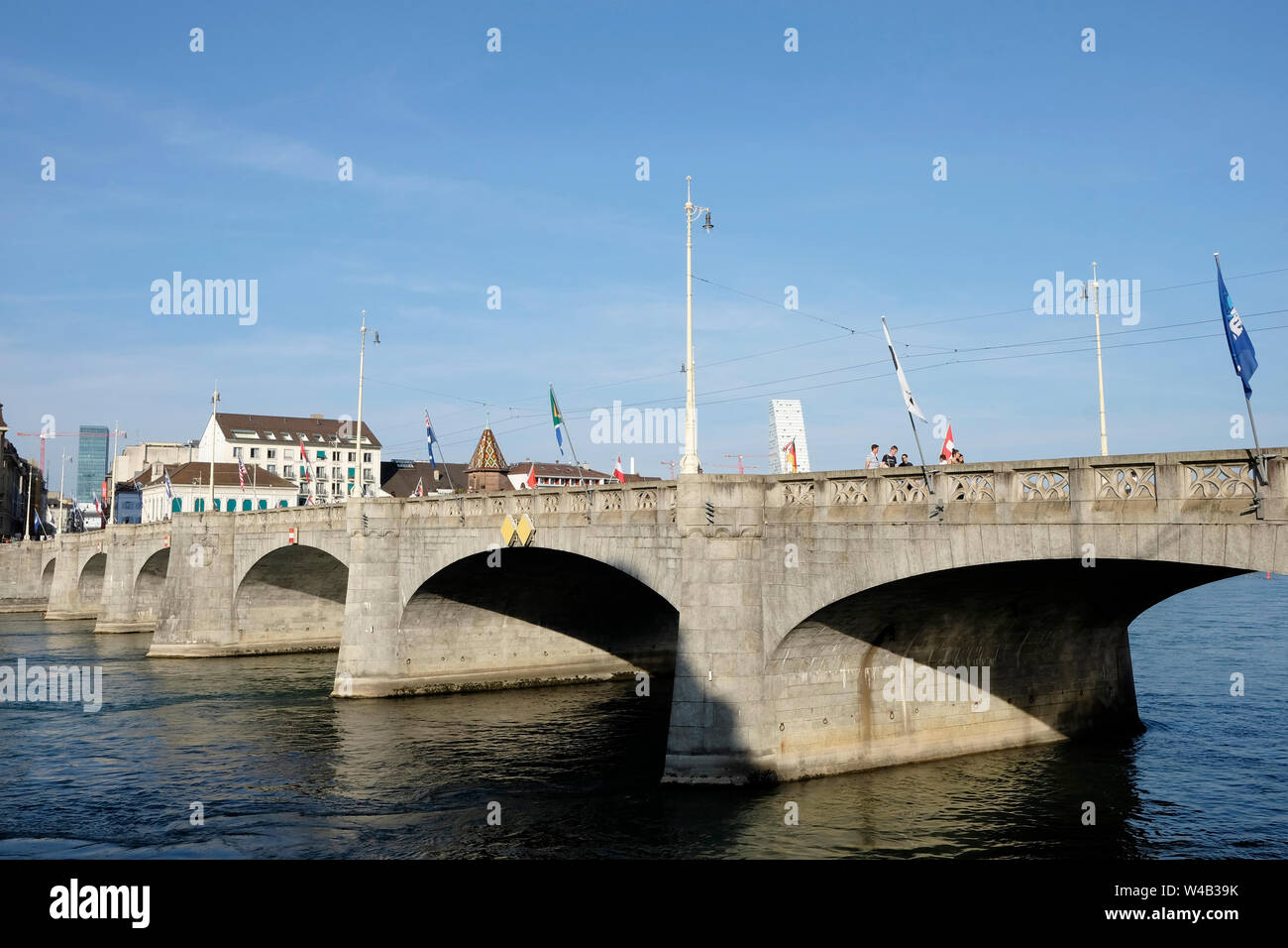 A general view of the middle bridge in Basel, Geneva Stock Photo - Alamy