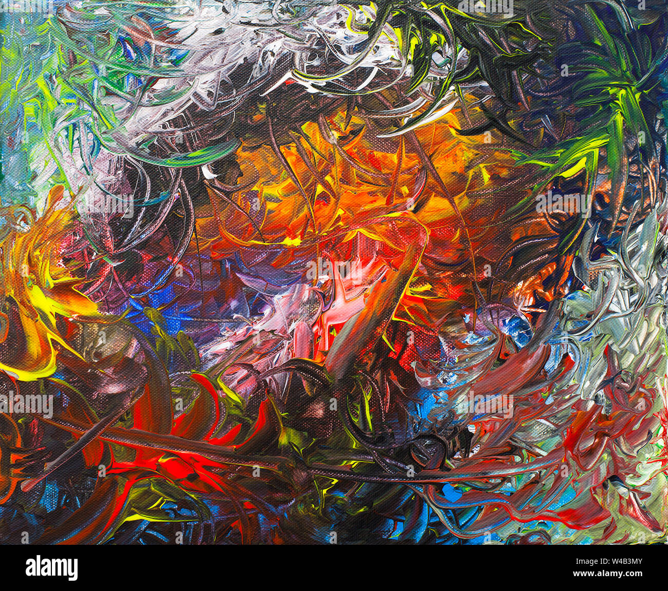 Colorful and Dense Abstract Acrylic Painting Stock Photo - Alamy