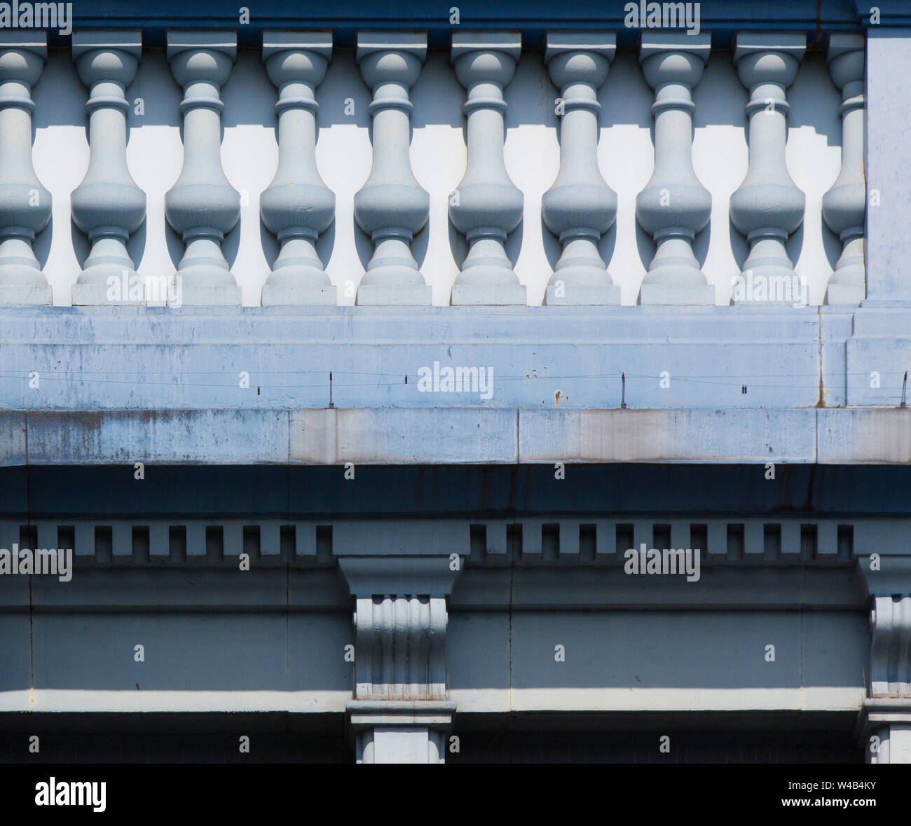 light blue balustrade building exterior Stock Photo - Alamy