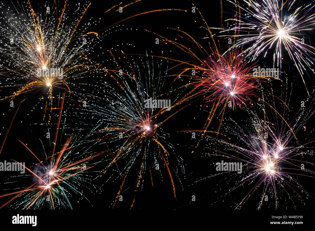 Fireworks celebration with colorful display Stock Photo - Alamy