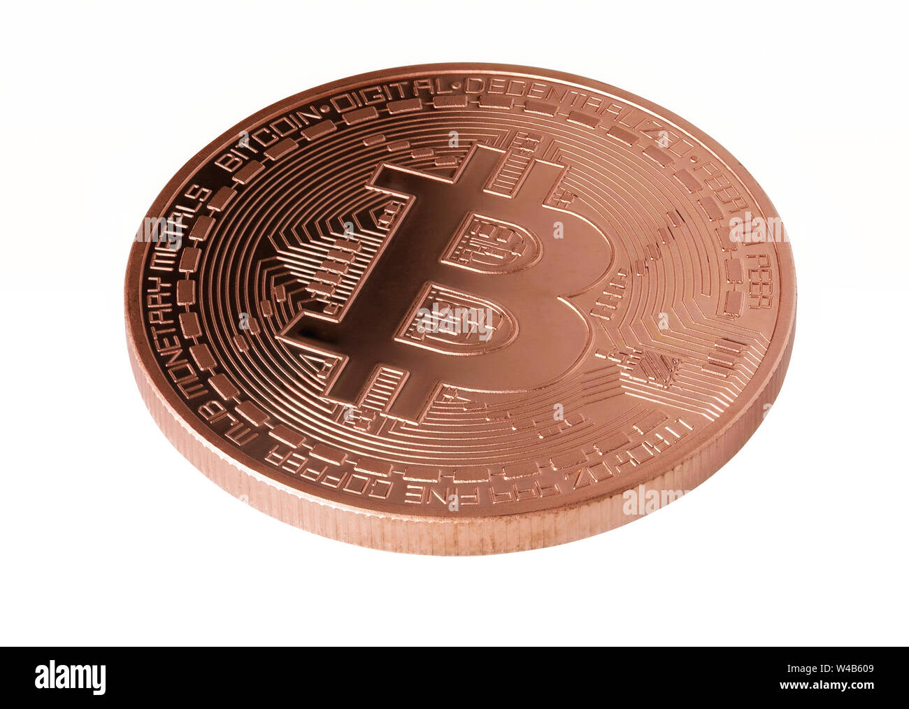 Macro image of a single bitcoin replica Stock Photo - Alamy