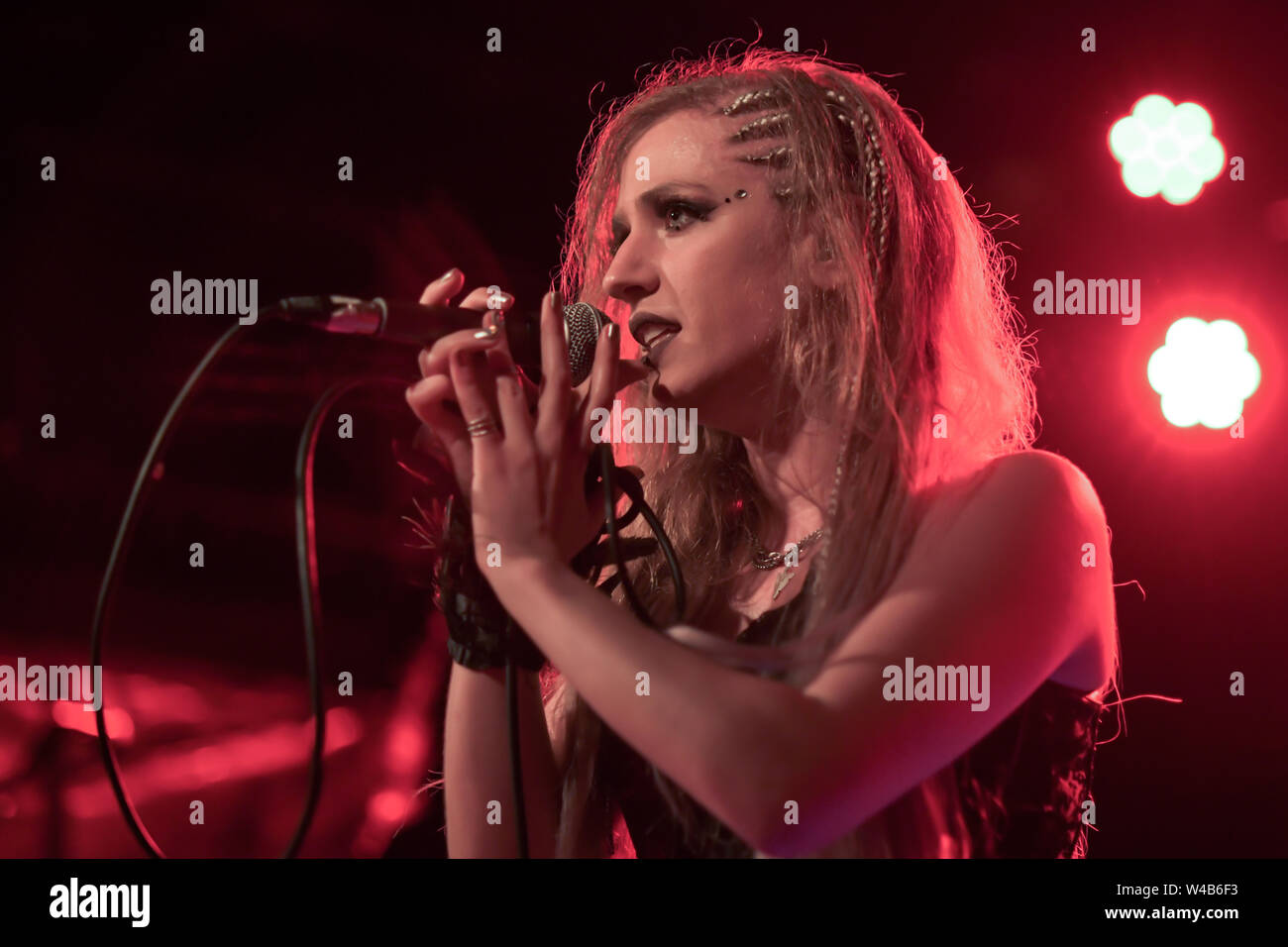 London, UK. 21st July, 2019. Noa Gruman is a Vocalist of Scardust from ...
