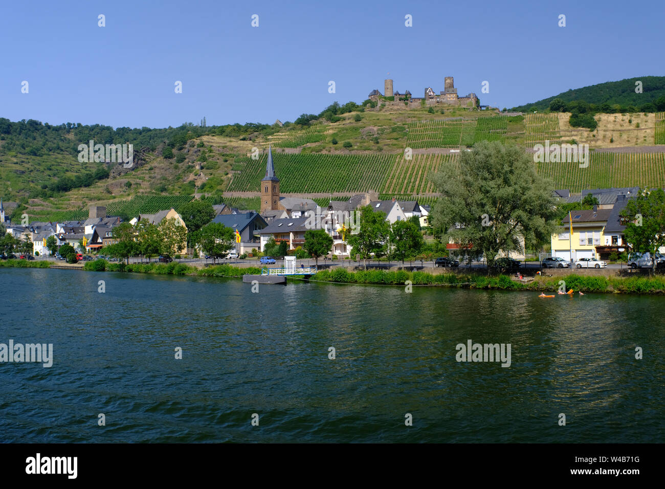 The village of Alken, Germany, with Thurant Castle on the hill, from ...