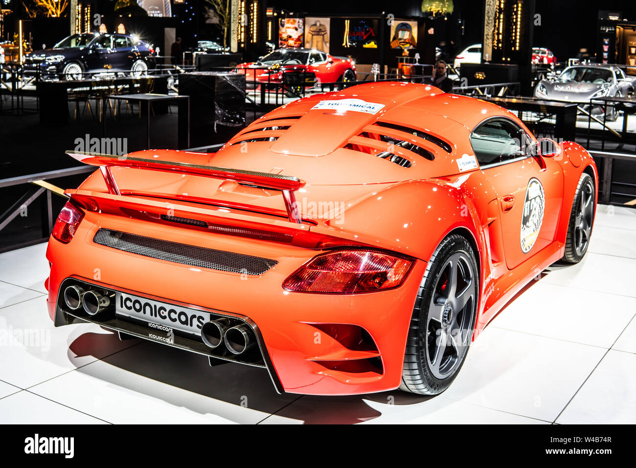 Brussels, Belgium, Jan 2019 red Ruf CTR3, Brussels Motor Show, Dream ...