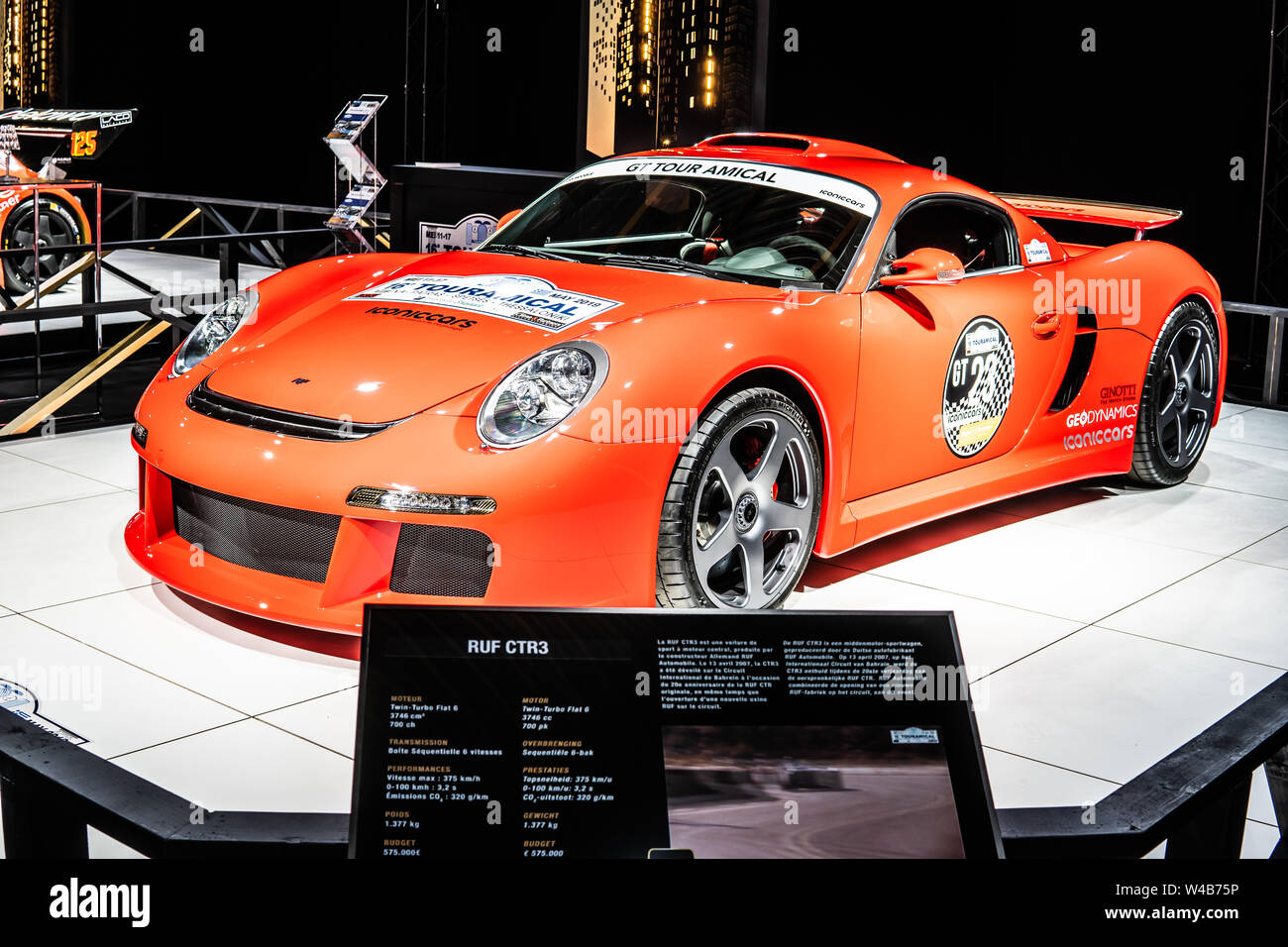 Brussels, Belgium, Jan 2019 red Ruf CTR3, Brussels Motor Show, Dream ...