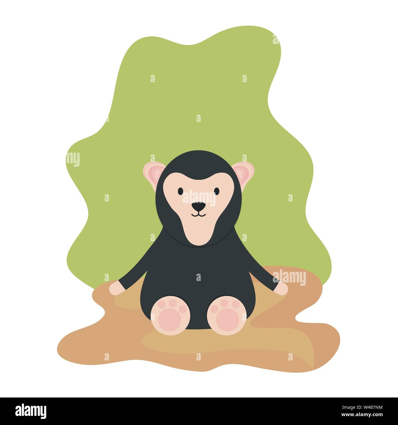 cute monkey childish character vector illustration design Stock Vector ...