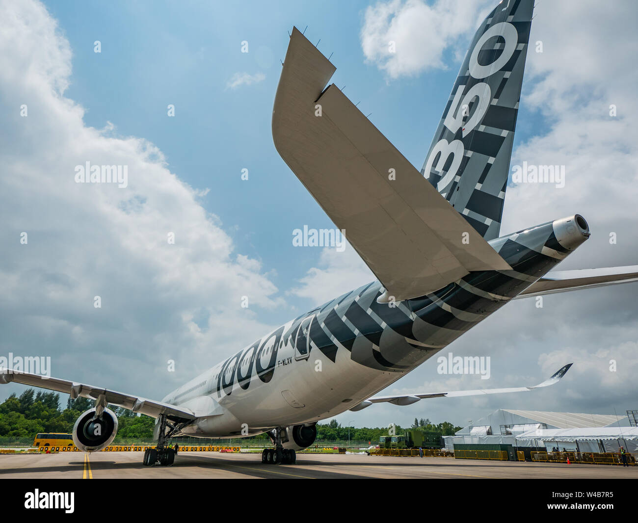Singapore - February 4, 2018: Rear view of Airbus A350-1000 XWB in ...