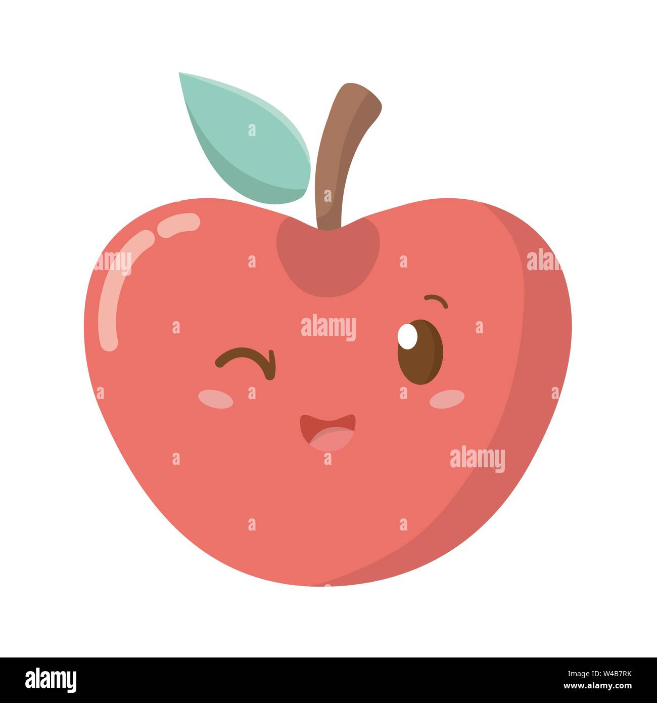 delicious tasty sweet fruit apple cartoon vector illustration graphic ...