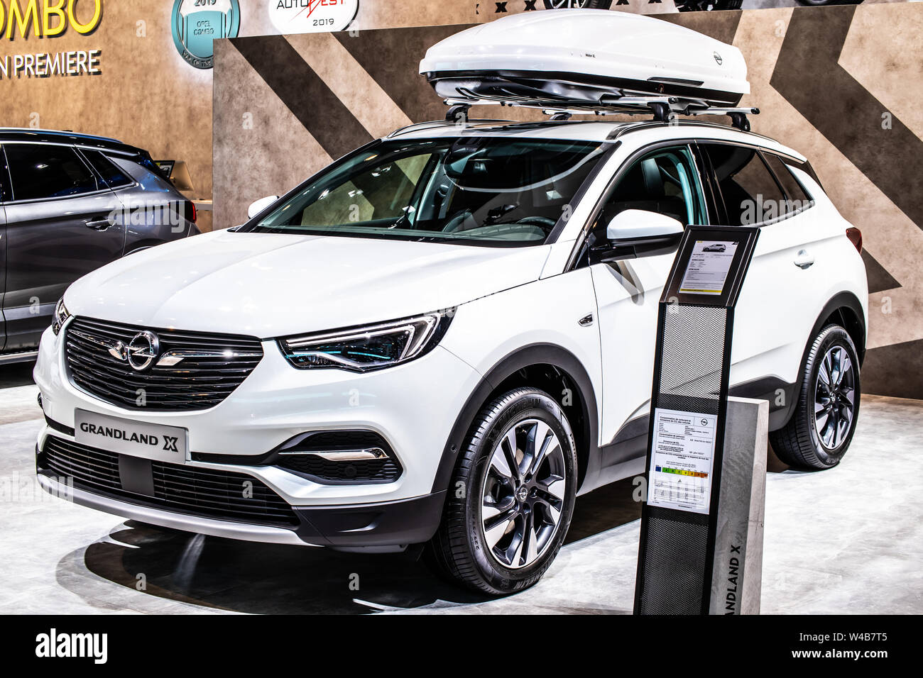 Brussels, Belgium, Jan 2019: OPEL Grandland X at Brussels Motor Show ...