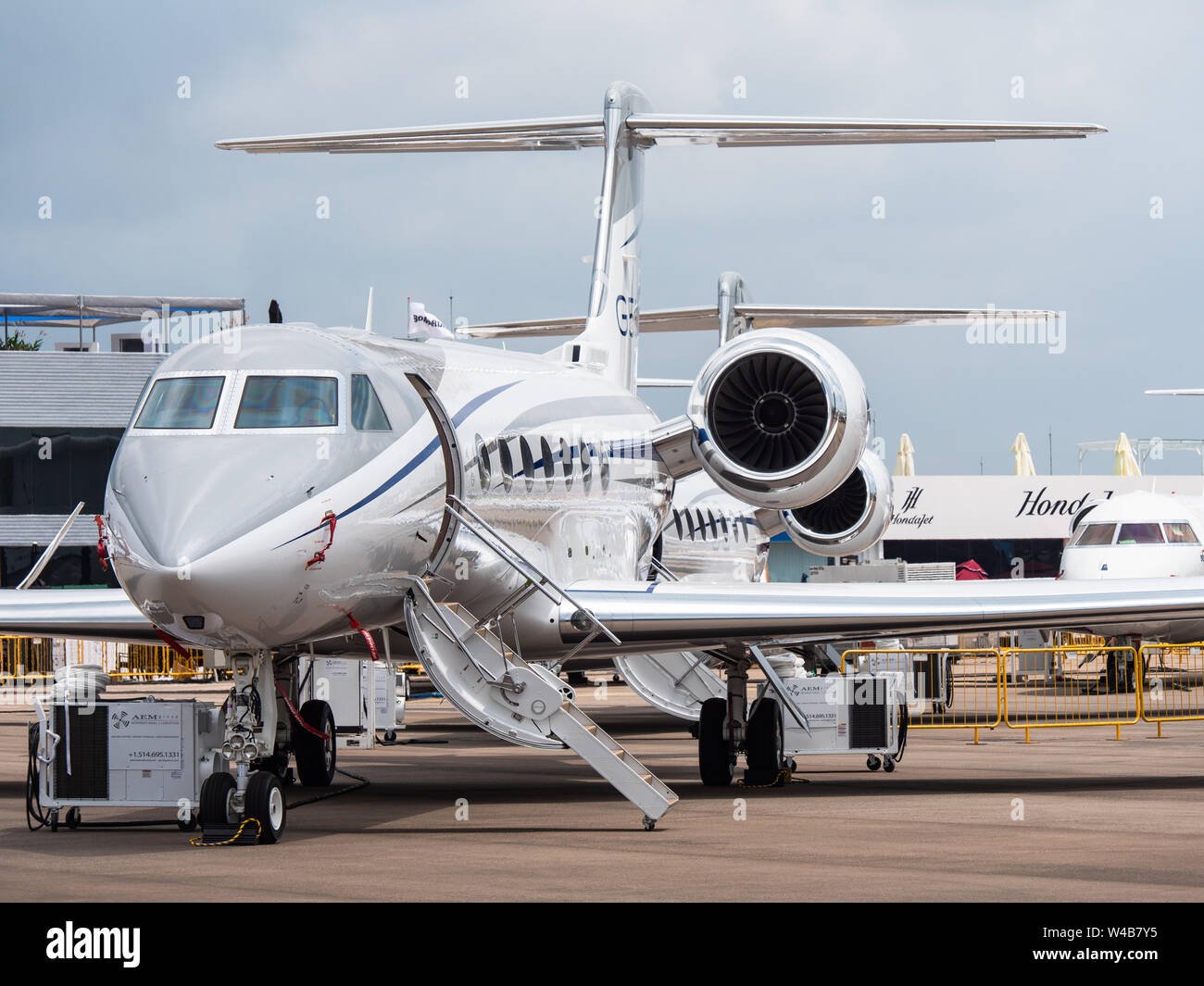 Singapore - February 4, 2018: Gulfstream G550 business jet on display ...