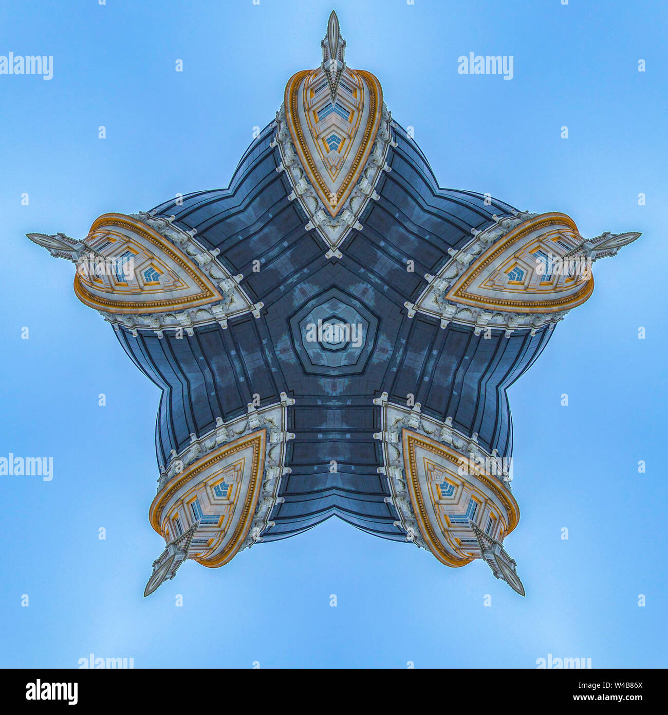 Five sided shape made from Utah State Capital. Geometric kaleidoscope ...