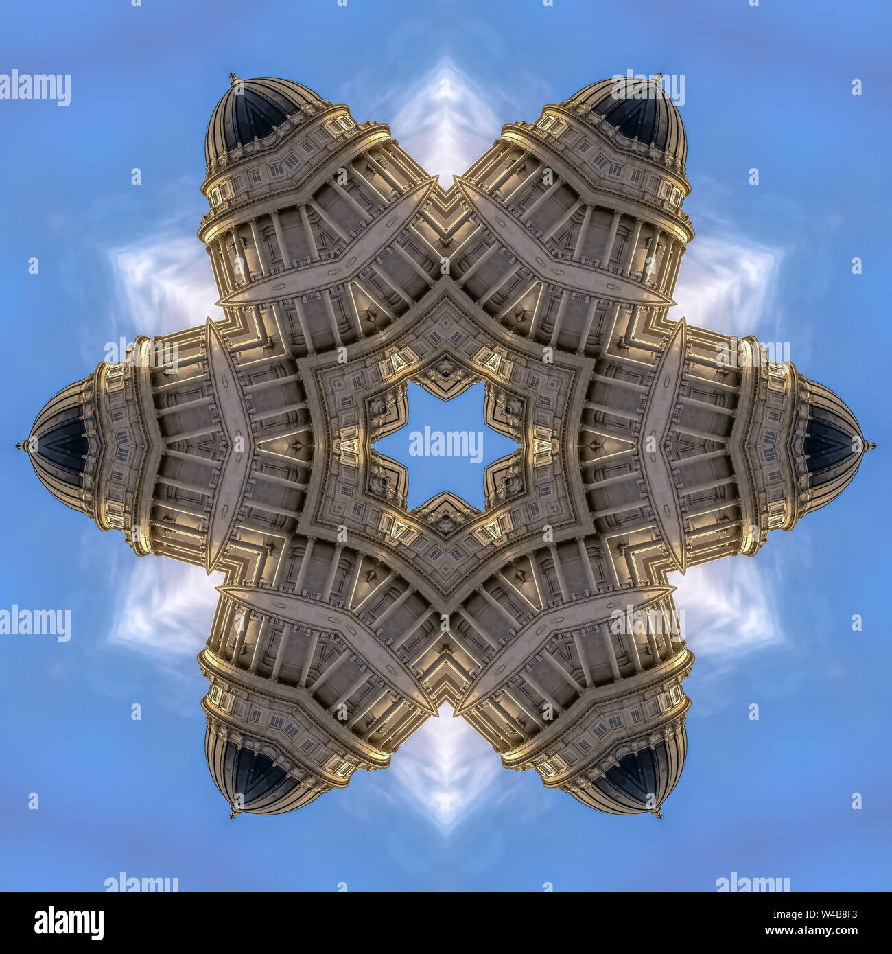 Star made from the capital building dome. Geometric kaleidoscope ...