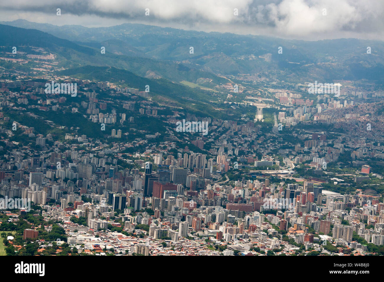 Caracas,Venezuela.Amazing aerial view of the city of Caracas from the ...